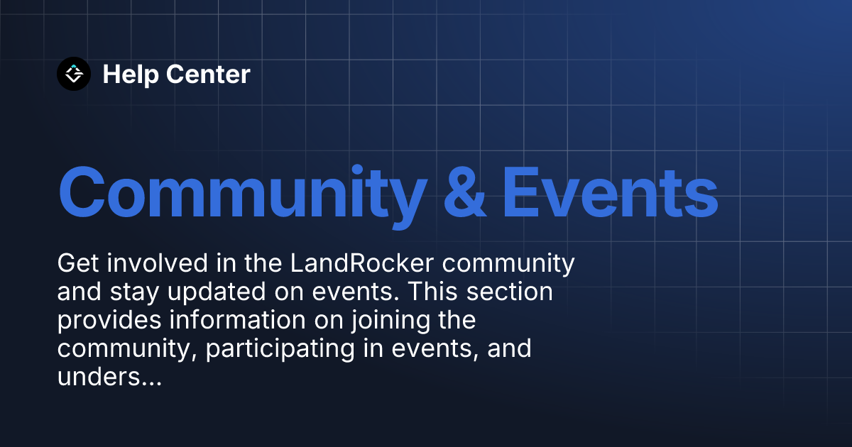 Community & Events | Help Center